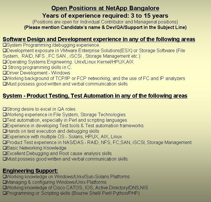 Reqt NetApp 20071207